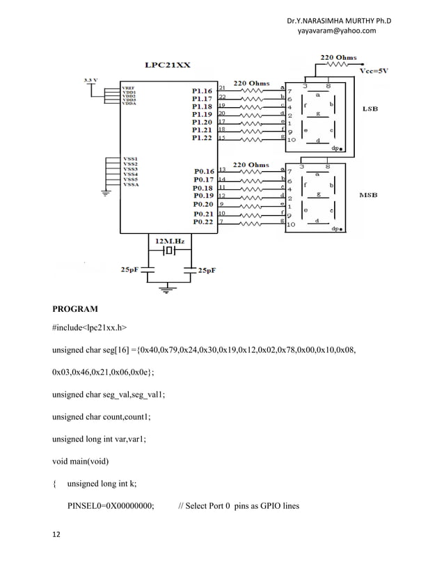 Arm7 Interfacing examples | DOCX