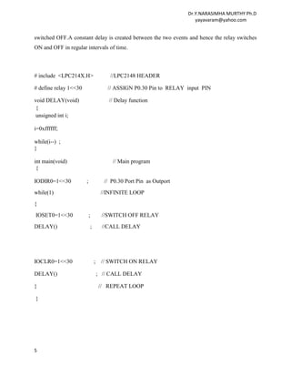 Arm7 Interfacing examples | DOCX