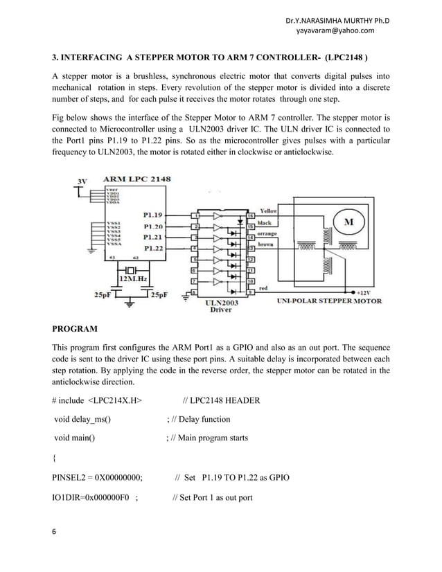Arm7 Interfacing examples | DOCX