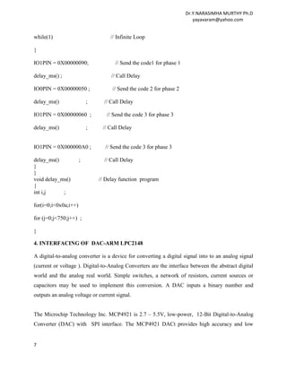 Arm7 Interfacing examples | DOCX