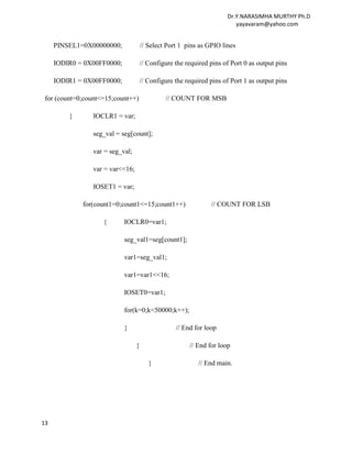 Arm7 Interfacing examples | PDF