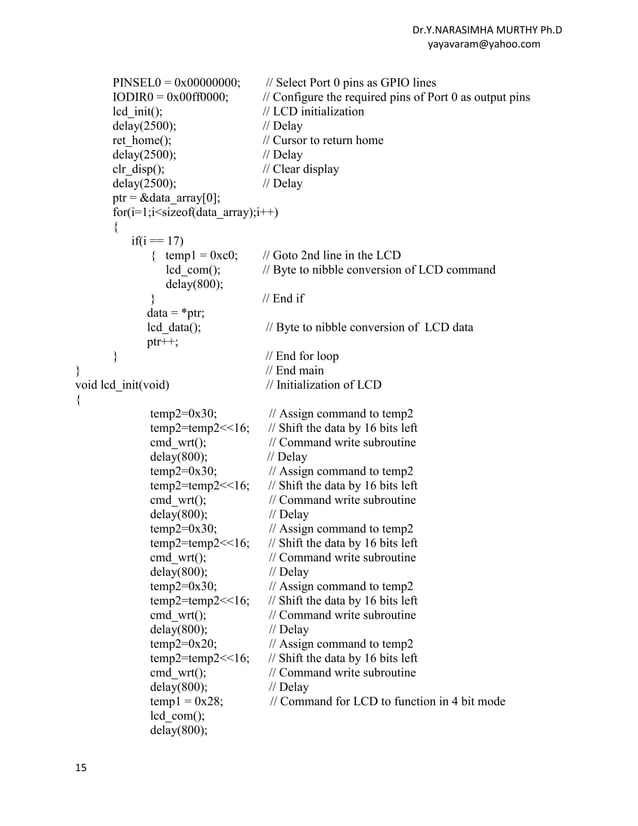 Arm7 Interfacing examples