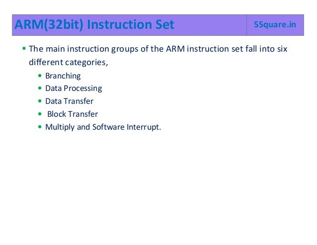Arm7 instruction set