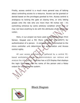 ARM 7 FINGER PRINT PROJECTS ABSTRACT- biometric fingerprint ...