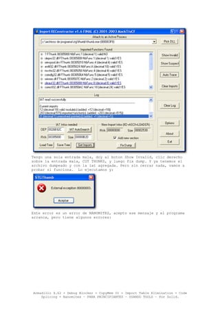 Armadillo 4.62 + Debug Blocker + Copy Mem Ii + Import Table Elimination ...