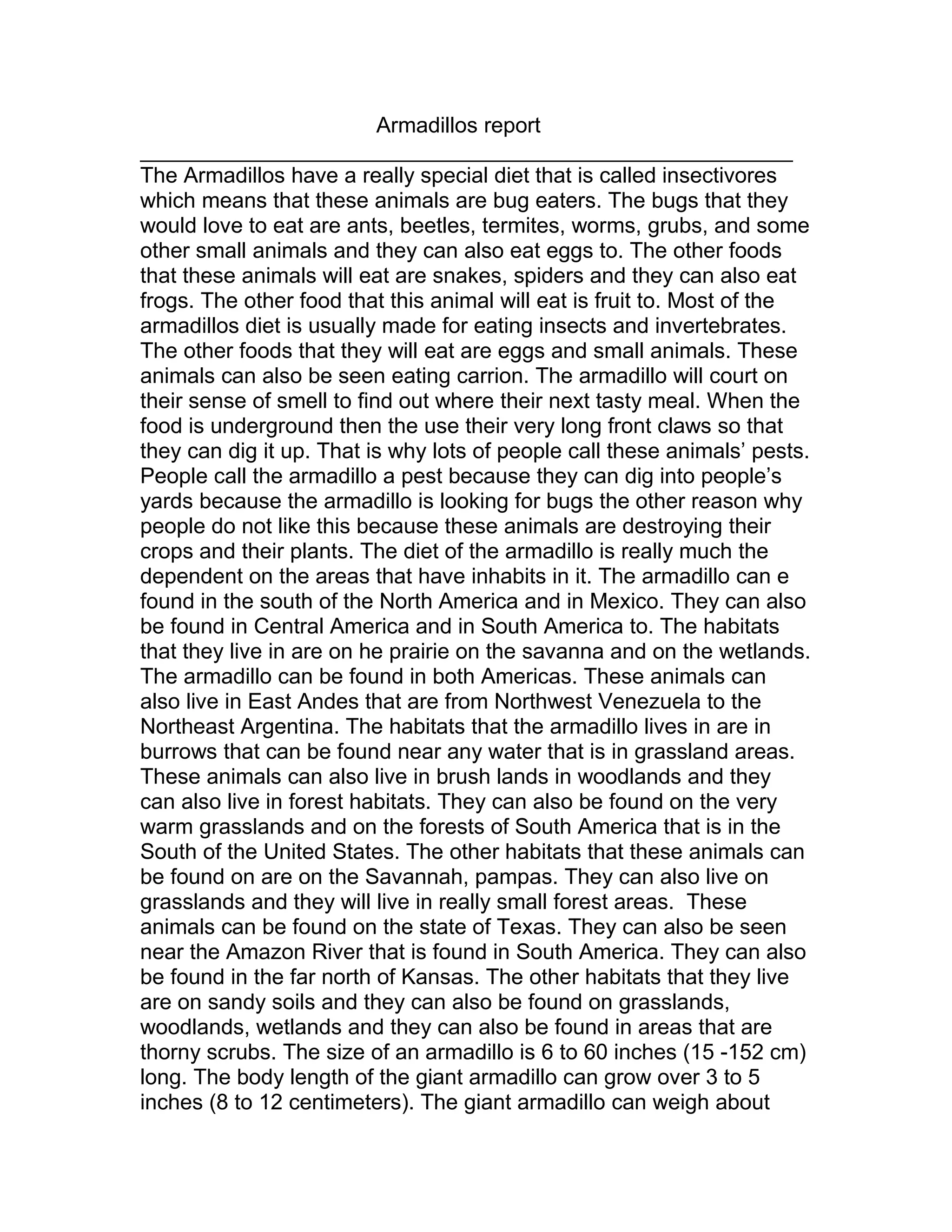 Armadillos report | PDF