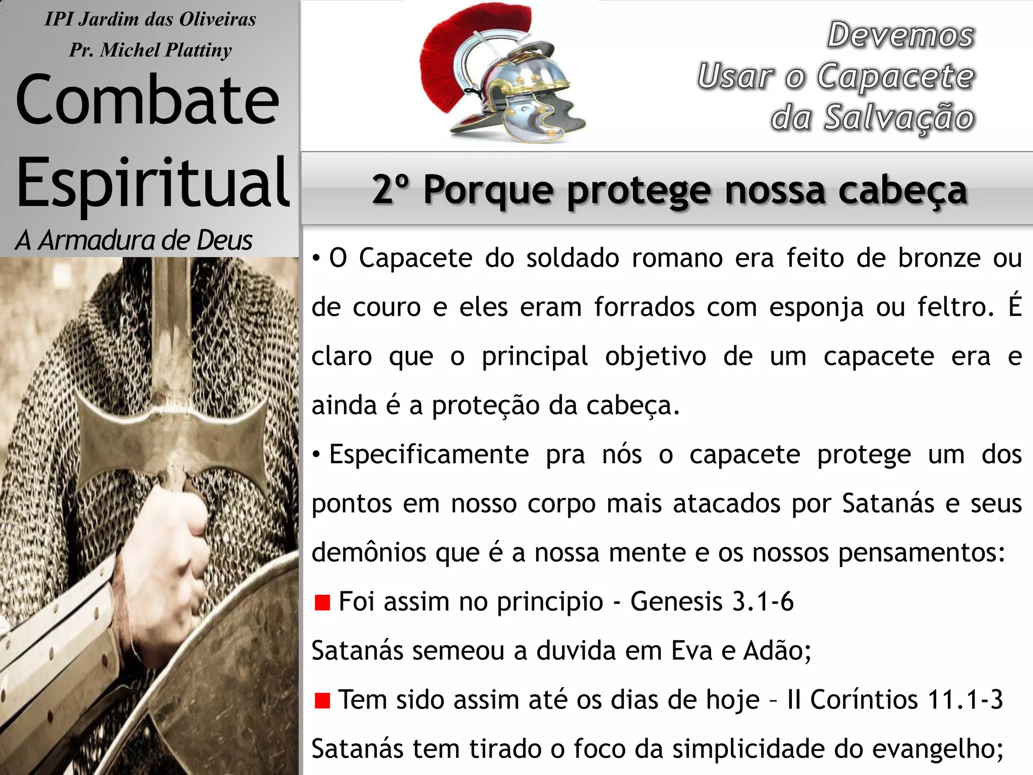 Combate Espiritual, Armadura de Deus - Capacete da salvação | PDF