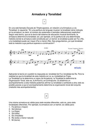 ARMADURA Y TONALIDAD | PDF
