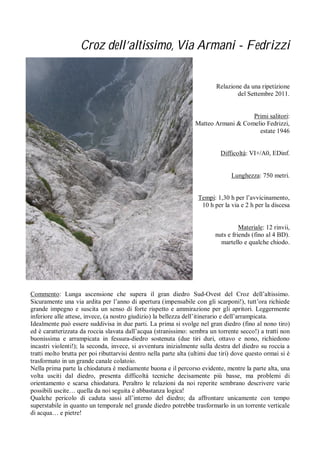 Croz dell'altissimo - Armani Fedrizzi | PDF