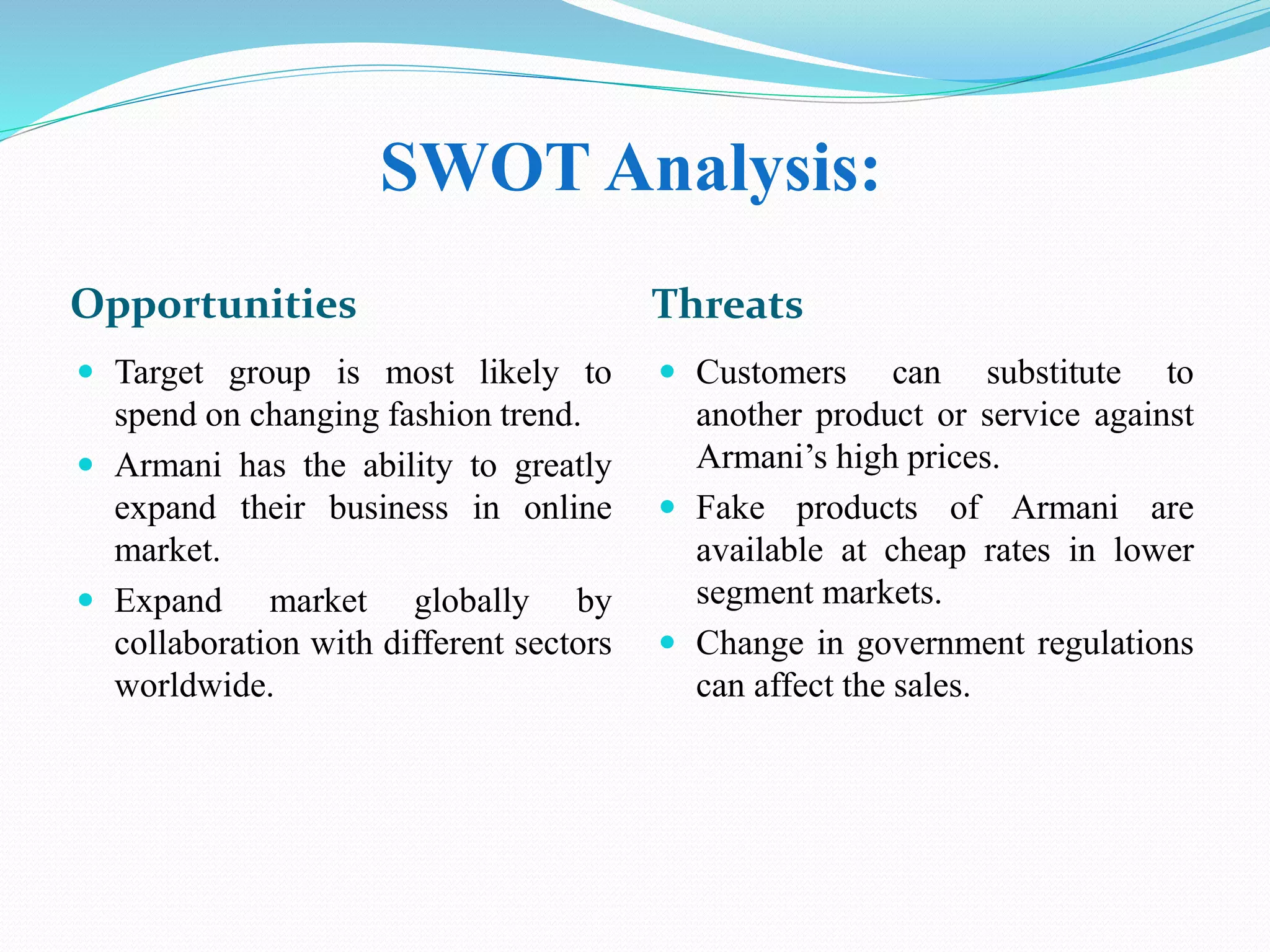 Armani Marketing Analysis | PPTX