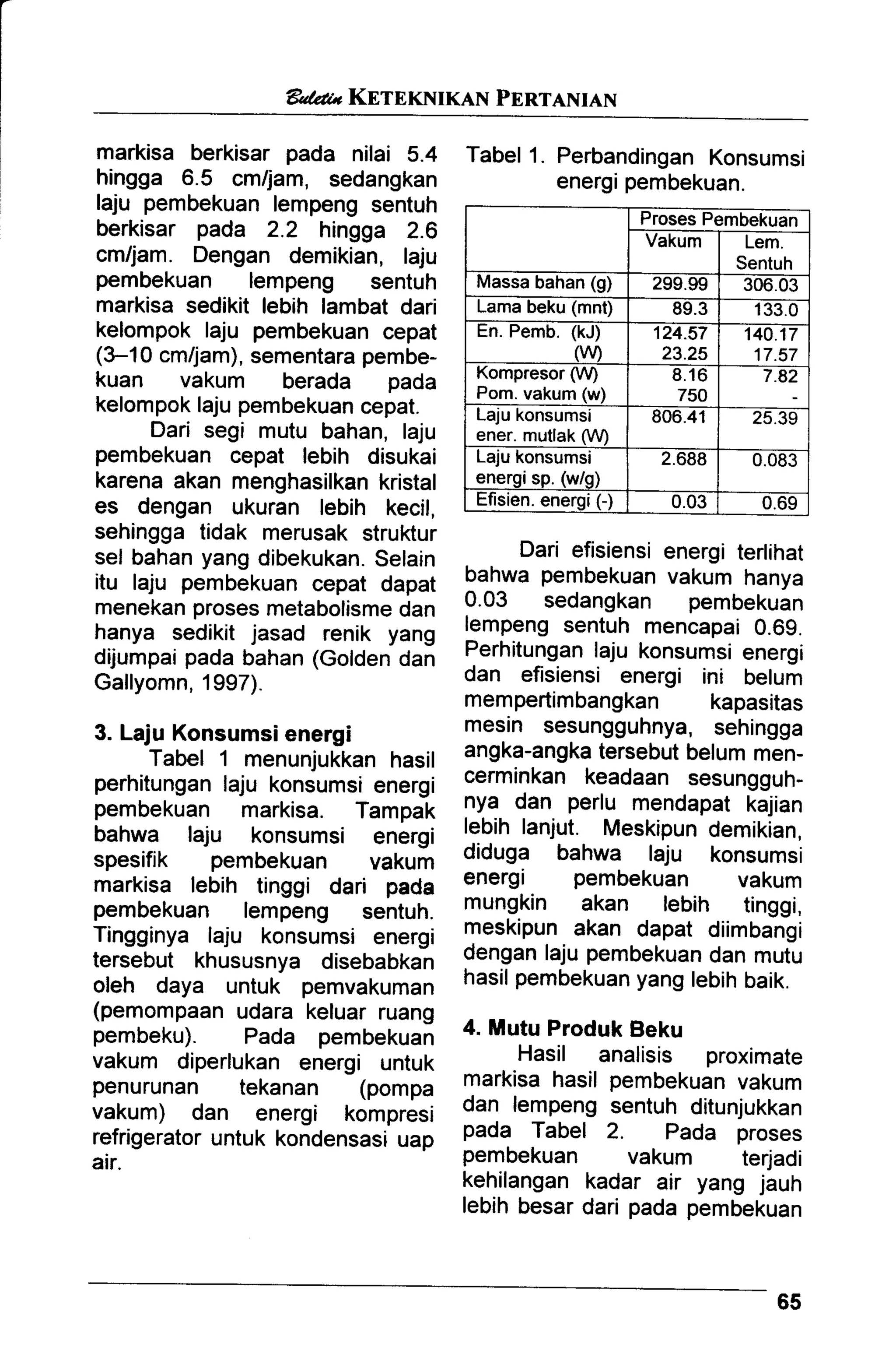 KARAKTERISTIK PEMBEKUAN VAKUM PULP MARKISA Vacuum Freezing ...