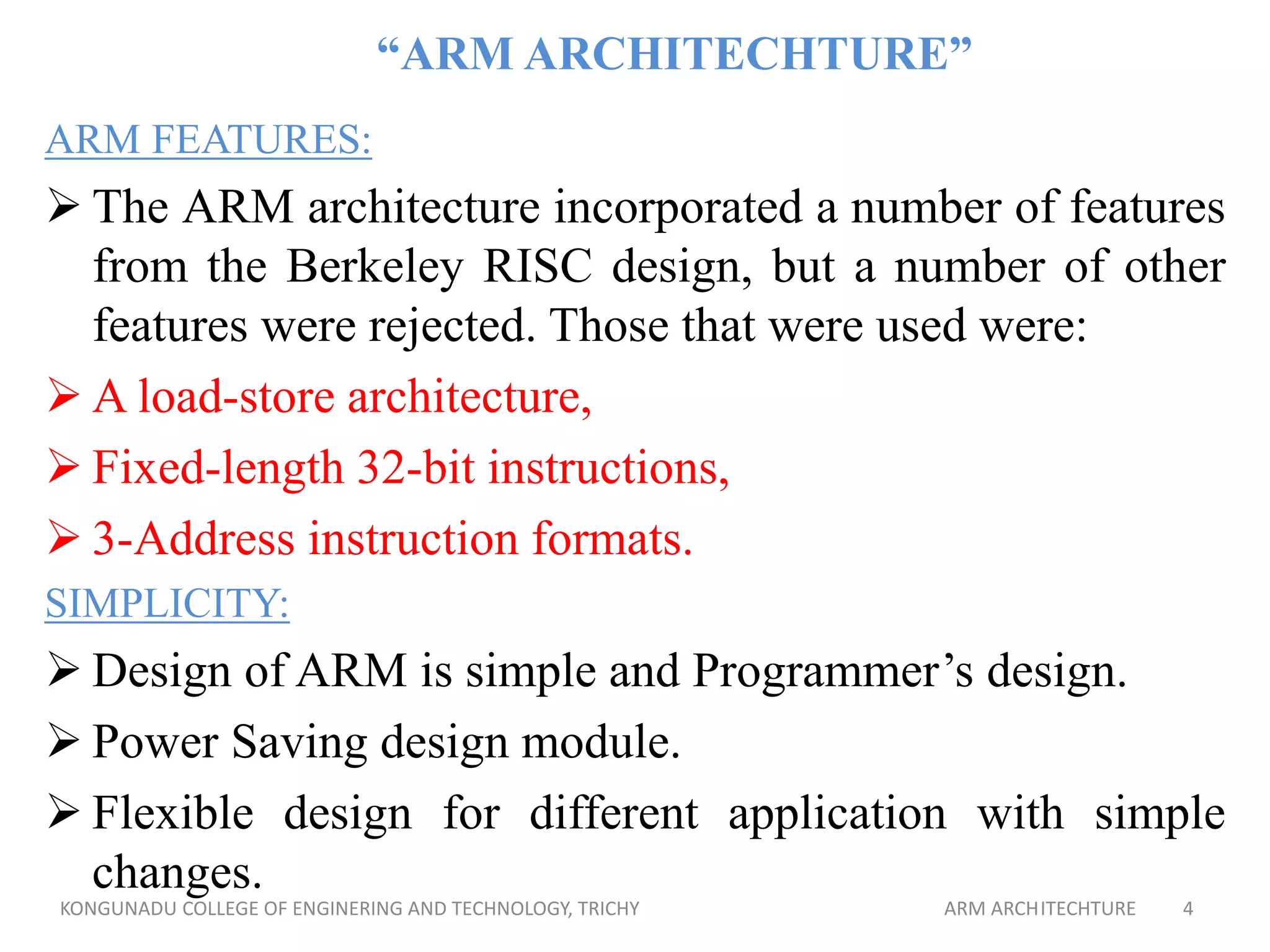 Arm architechture | PPTX