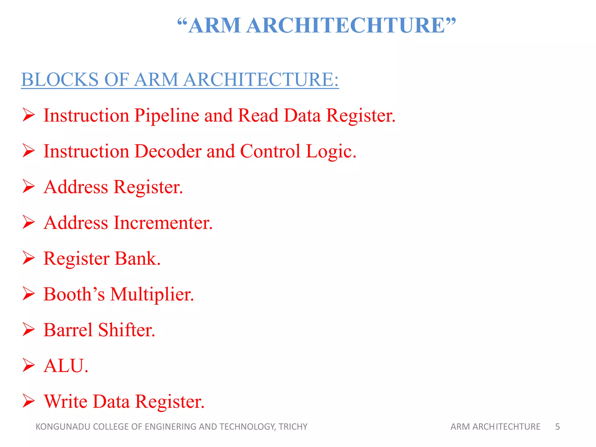 Arm architechture | PPTX