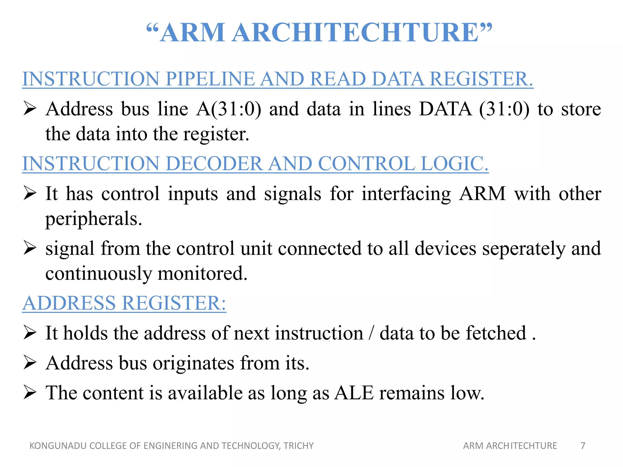 Arm architechture | PPTX