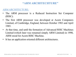Arm architechture | PPTX