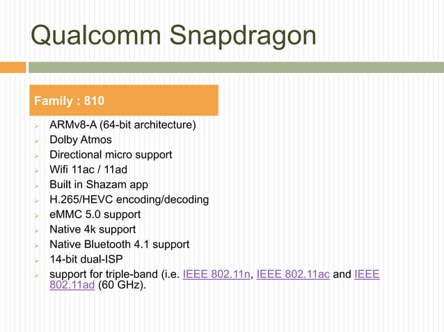 SNAPDRAGON SoC Family and ARM Architecture | PPTX