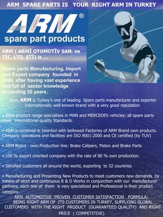 Arm armi̇ otomoti̇v key export products truck spare parts | PPT