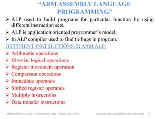Arm assembly language programming | PPTX