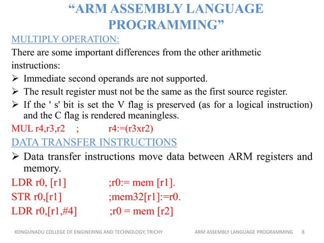 Arm assembly language programming | PPTX
