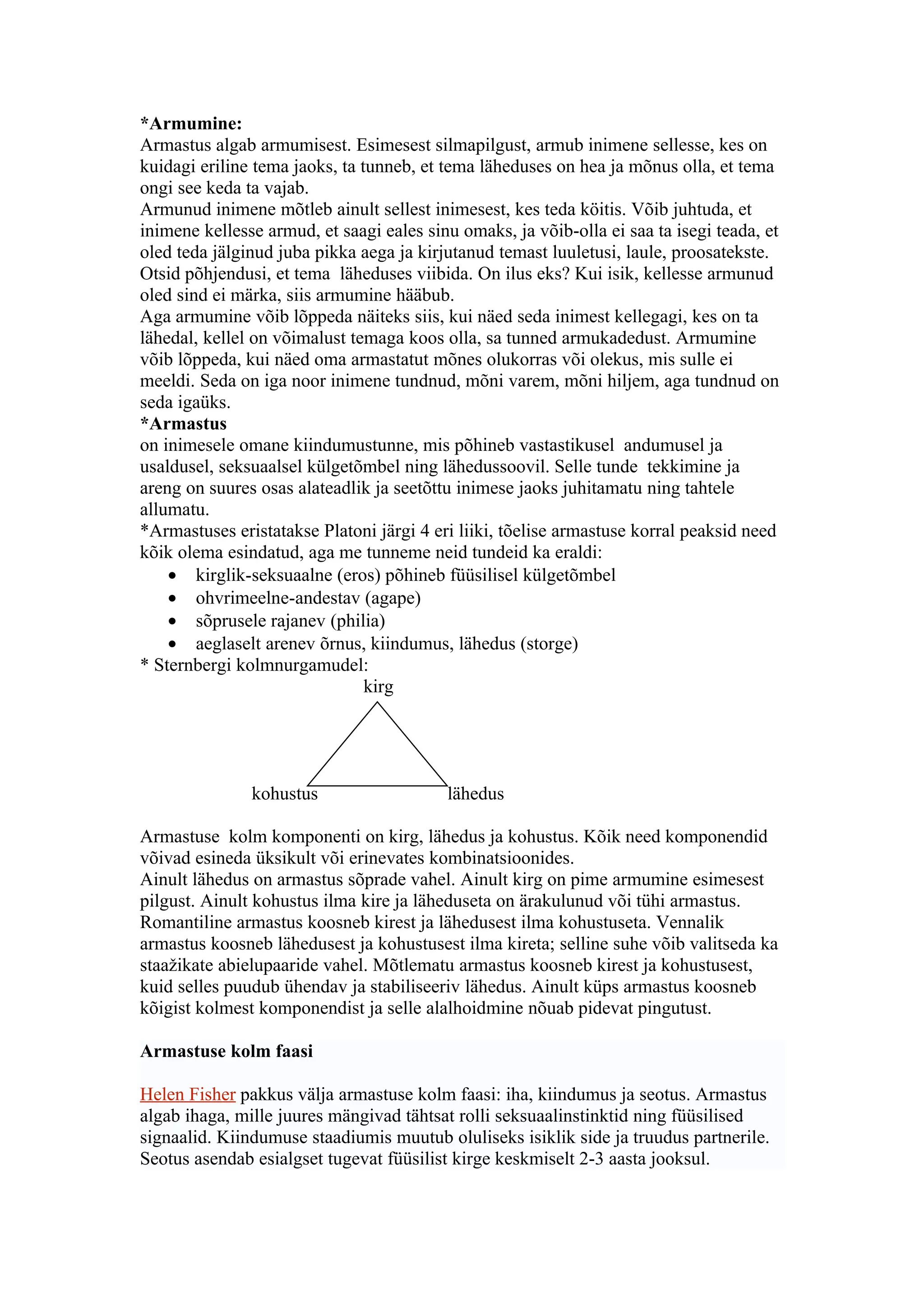 Armastus on inimesele omane kiindumustunne | DOC