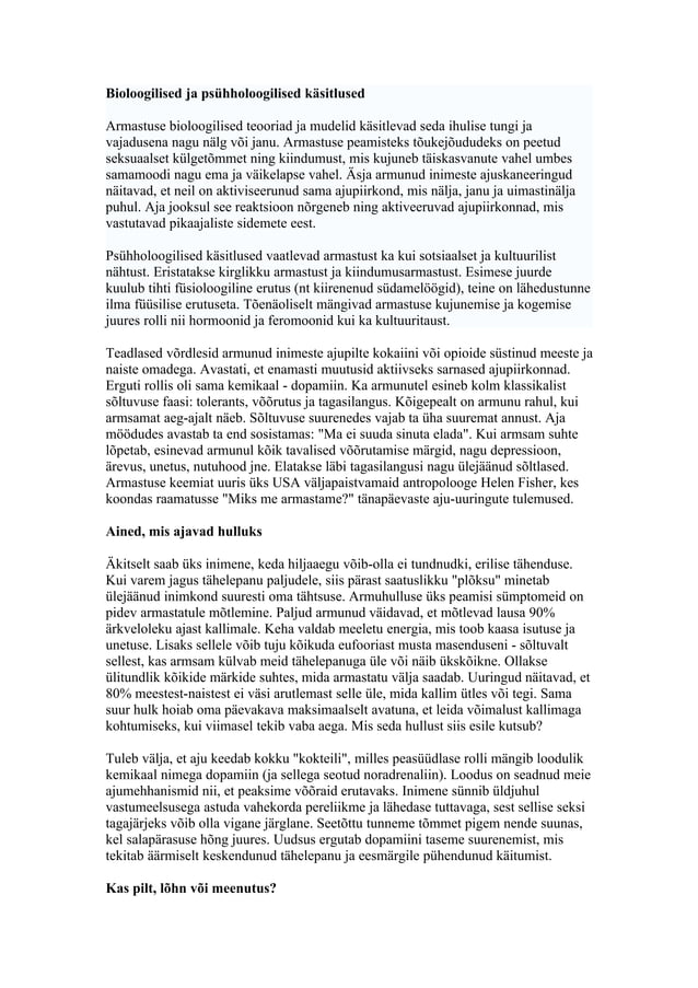 Armastus on inimesele omane kiindumustunne | DOC