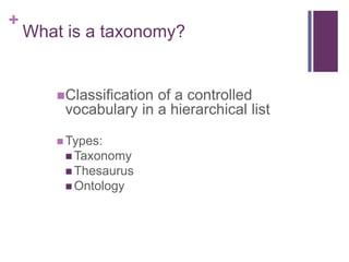 Taxonomy 101 | PPTX
