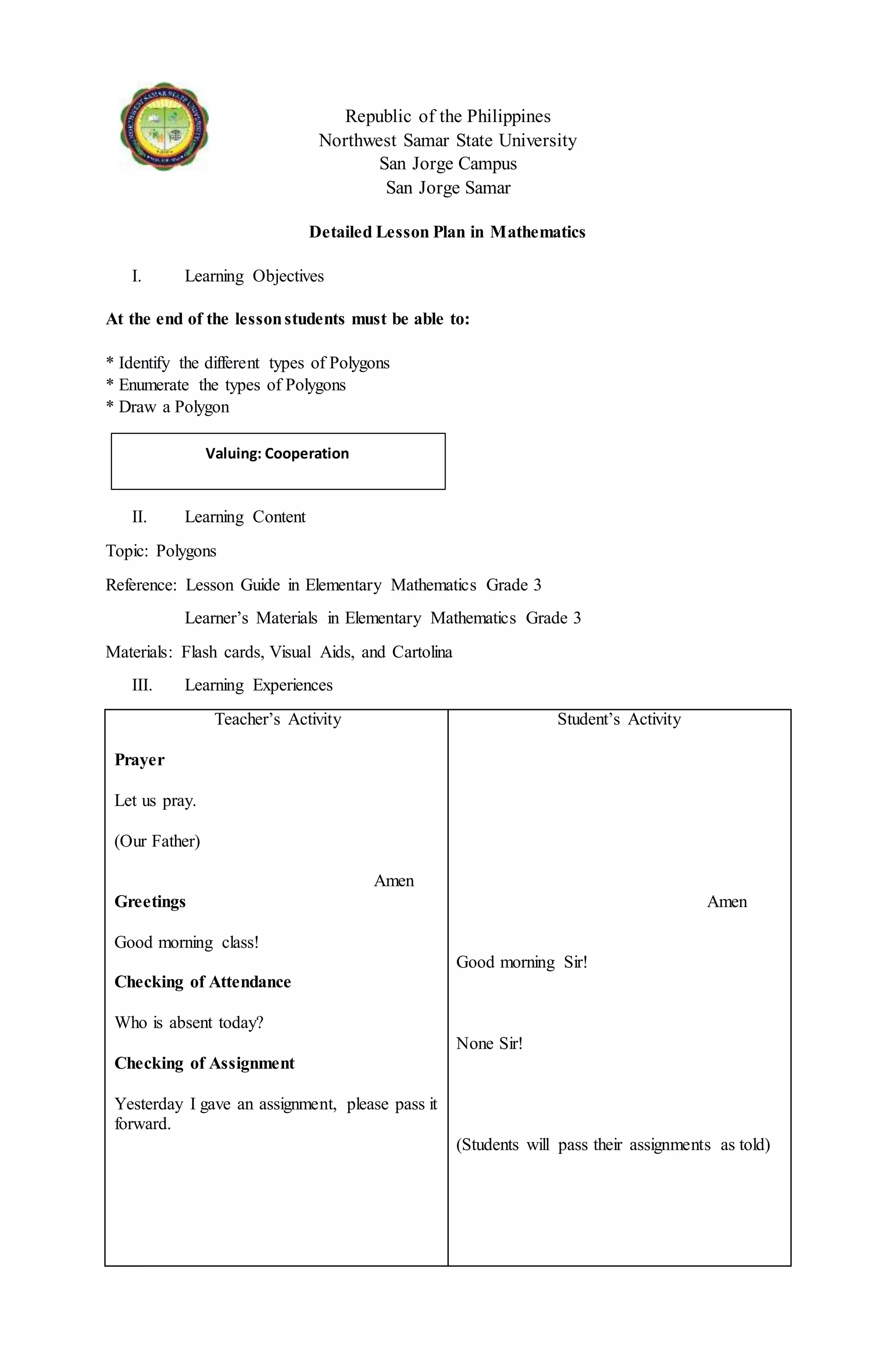 Lesson Plan in Mathematics For Grade 3 | DOCX