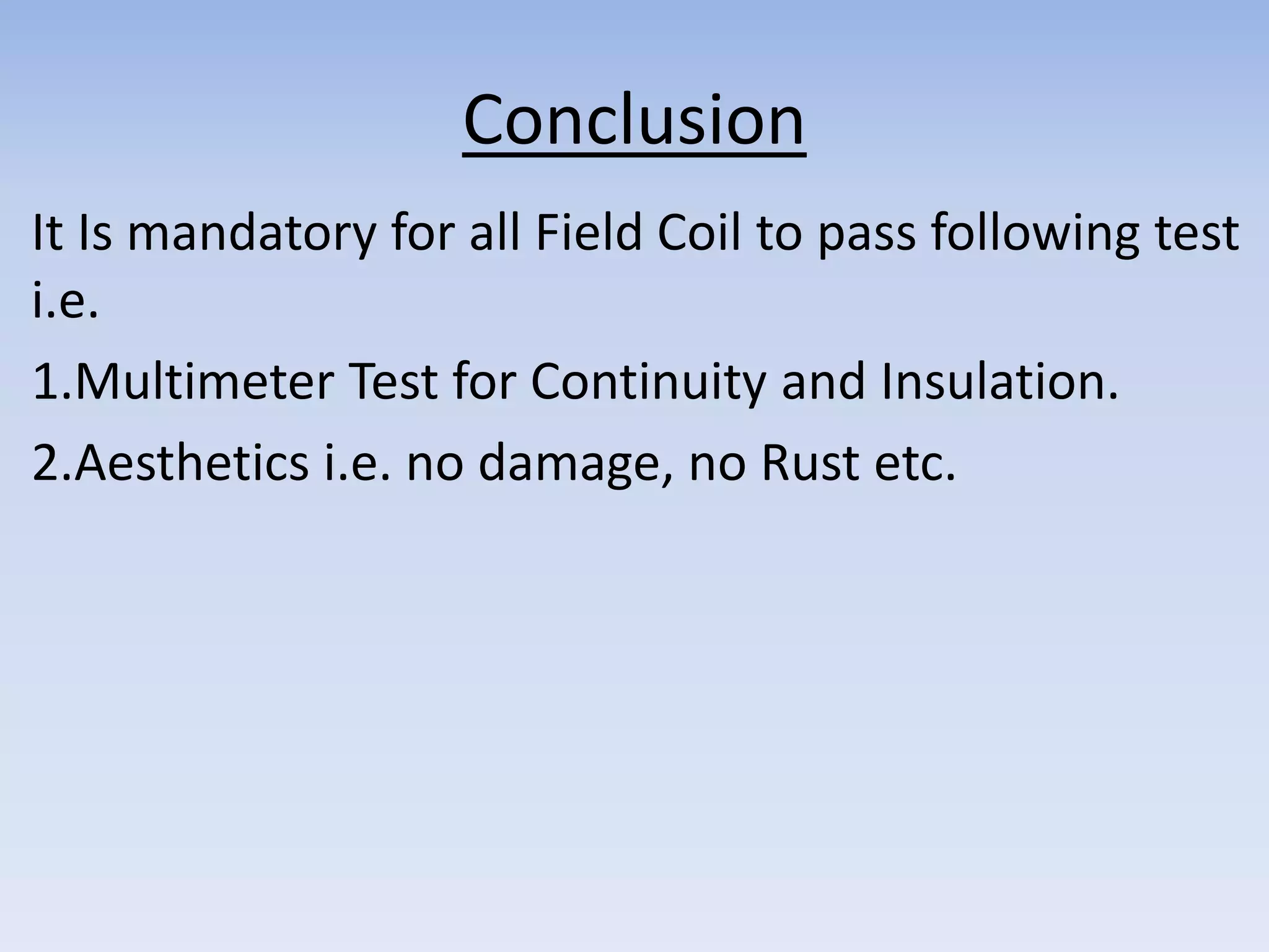 Armature & field coil inspection | PDF