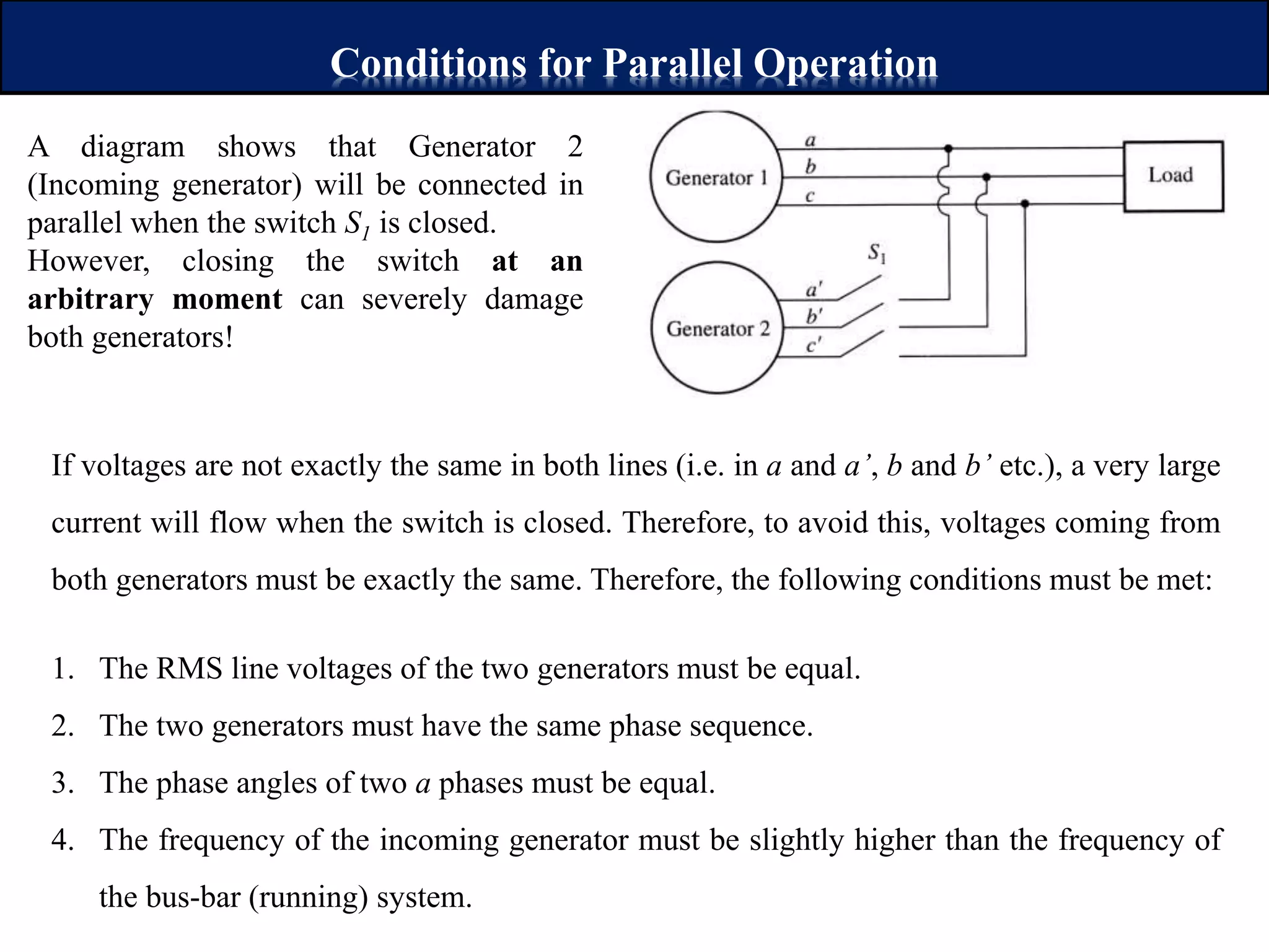 Armature reaction and parallel operation of a Syncronous generator | PPTX