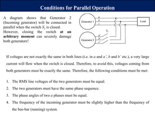 Armature reaction and parallel operation of a Syncronous generator | PPTX