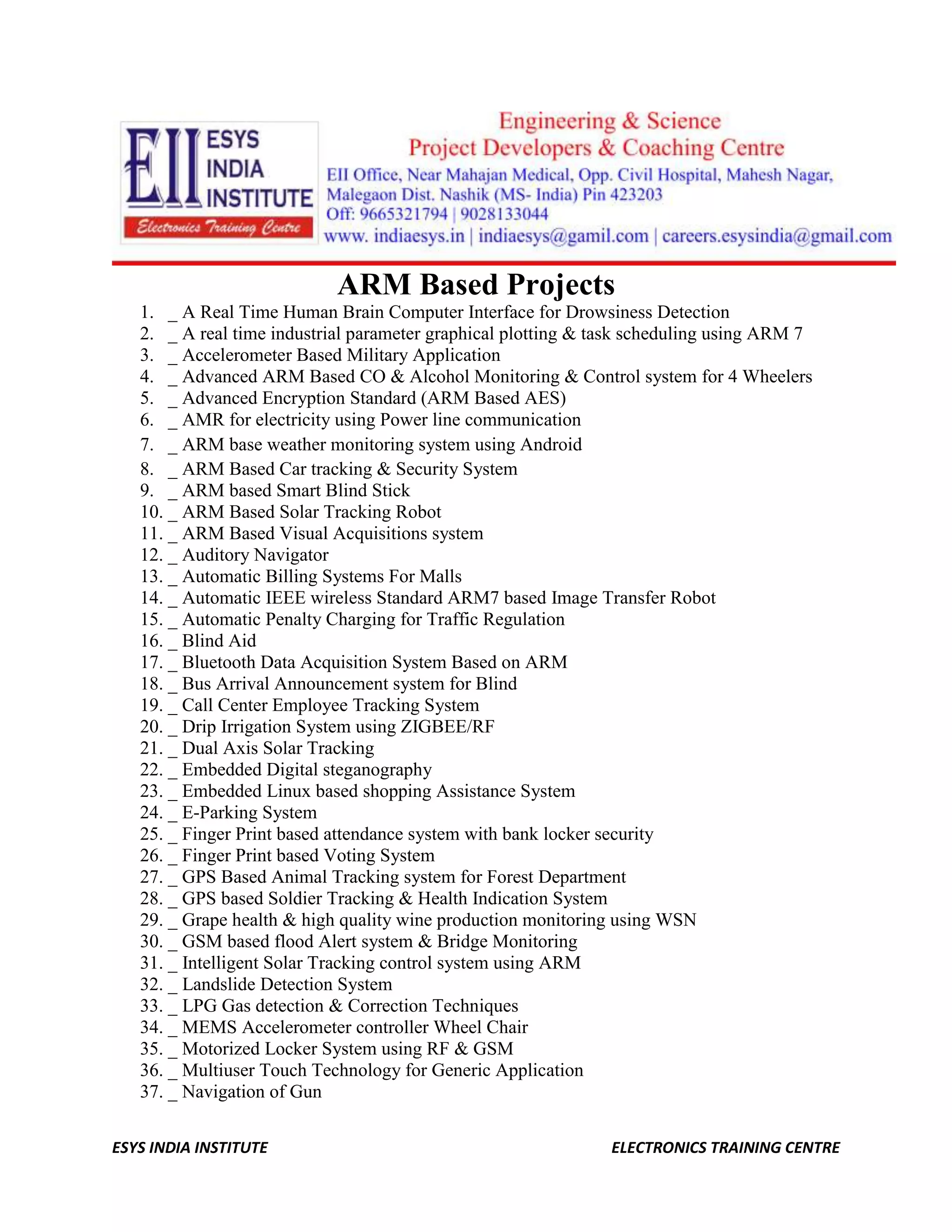 Arm based project_list | PDF