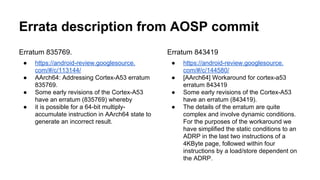 ARM Cortex-A53 Errata on Andoid | PDF