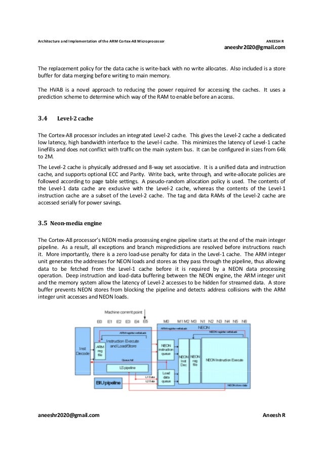 Architecture And Implementation Of The Arm Cortex A8 Microprocessor
