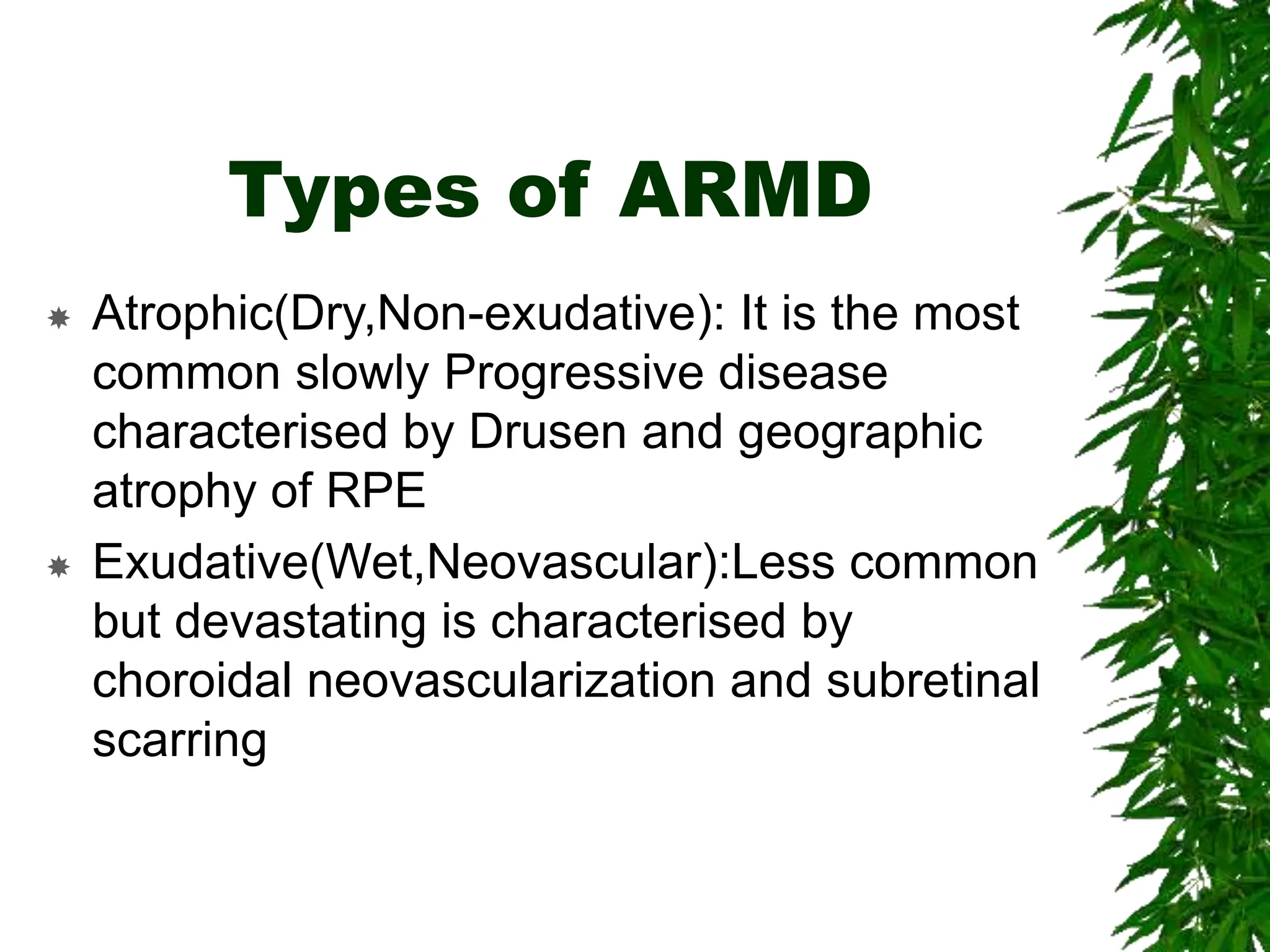 Low Vision Managment, Age Related Macular Degeneration ARMD | PPT