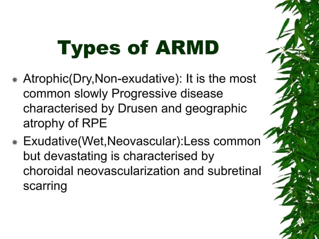 Low Vision Managment, Age Related Macular Degeneration ARMD | PPT