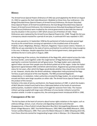 Armed forces special powers act | DOCX