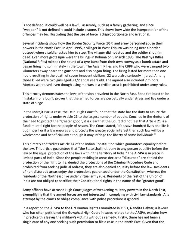 Armed forces special powers act | DOCX