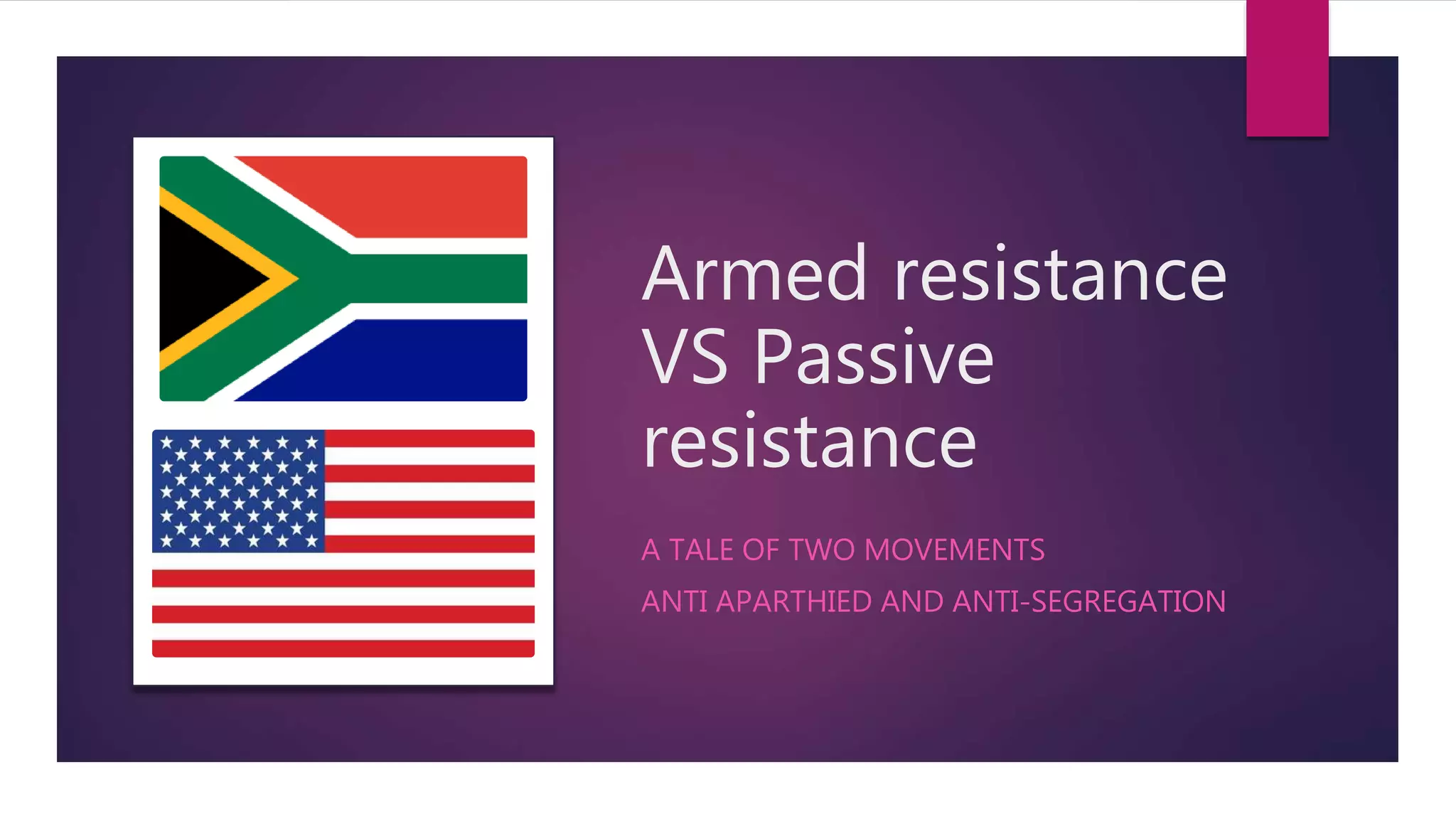 Armed resistance vs passive resistance | PPTX