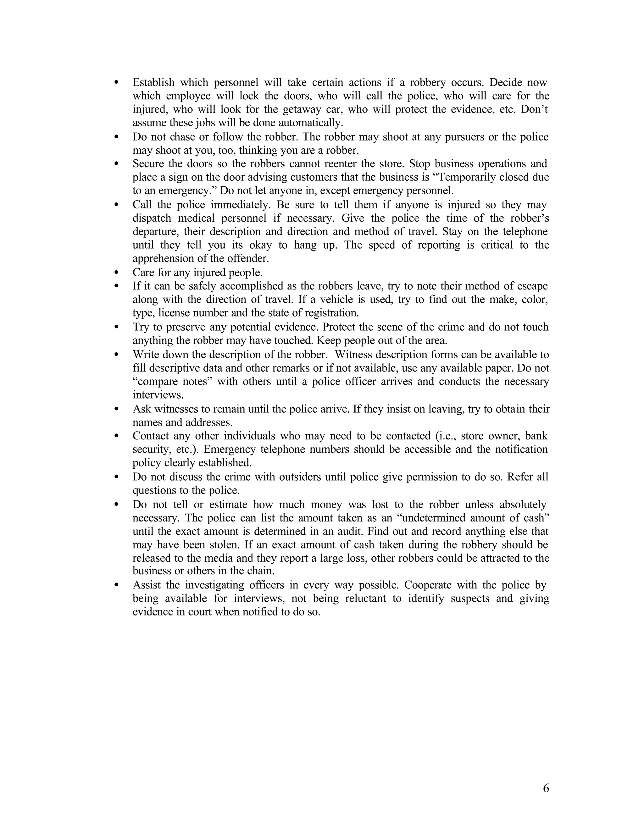 Armed robbery prevention | PDF