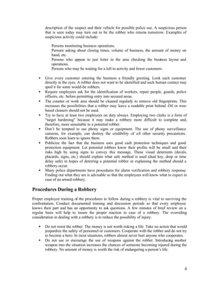 Armed robbery prevention | PDF
