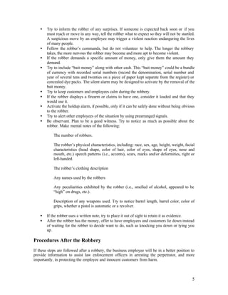 Armed robbery prevention | PDF