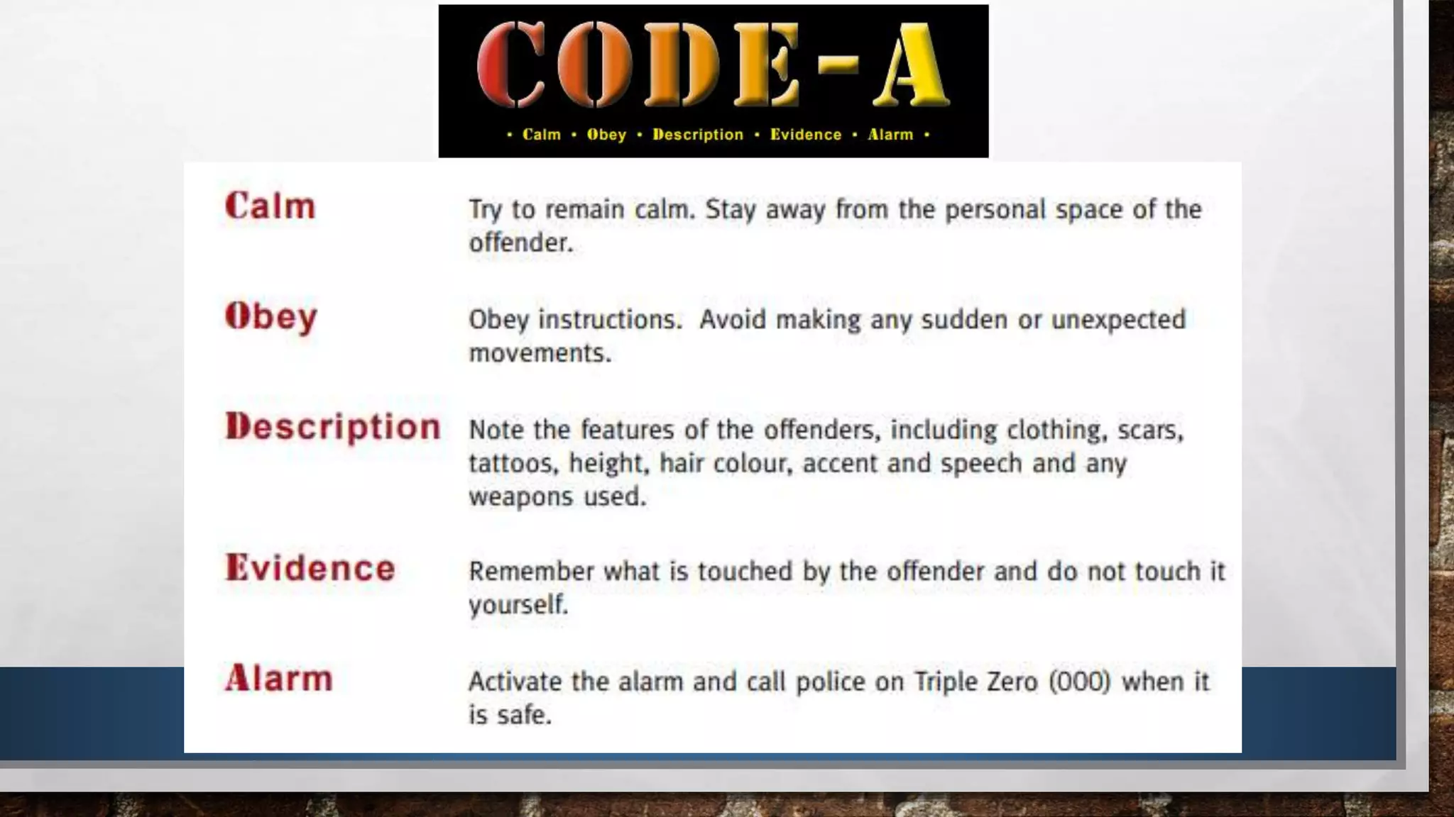 Armed robbery prevention training | PPTX