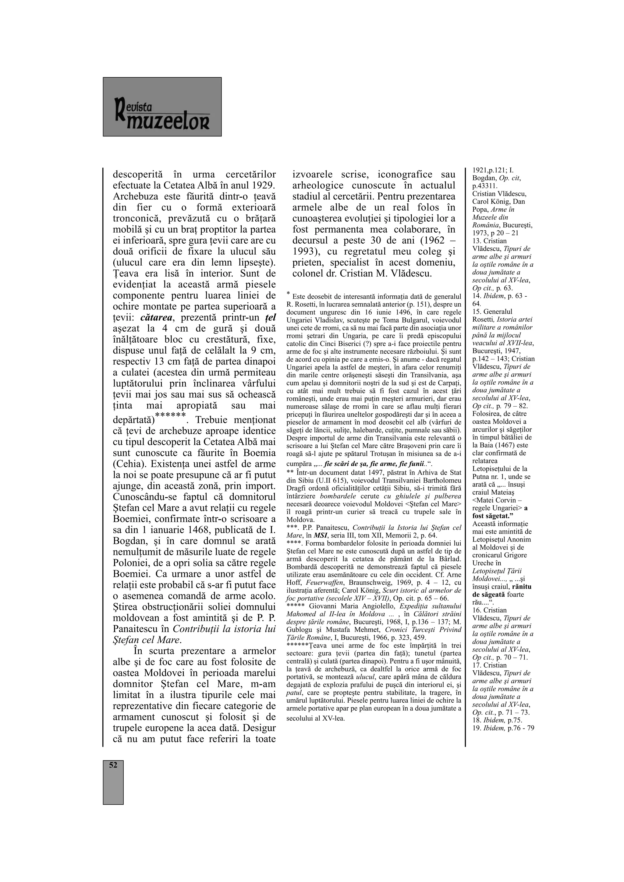 Armele lui stafan cel mare in revista muzeelor, 08 03 2004 | PDF
