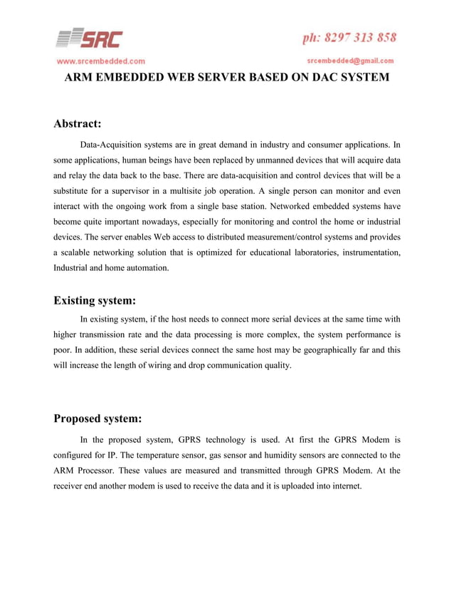 Arm Embedded Web Server Based On Dac System Pdf Computer Networking