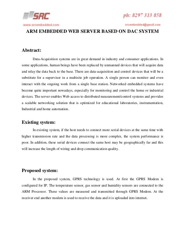 Arm Embedded Web Server Based On Dac System
