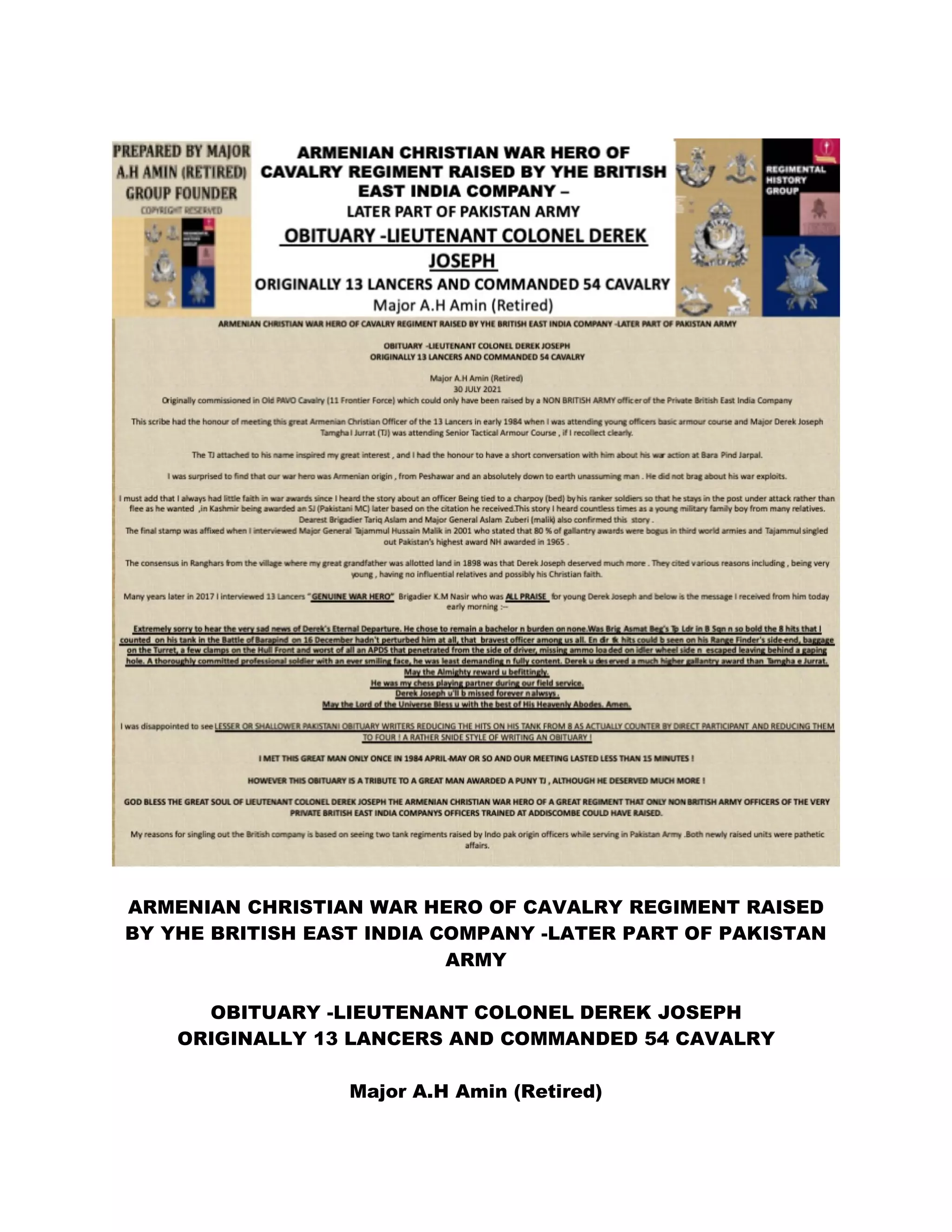 Armenian christian war hero of cavalry regiment raised by yhe british ...