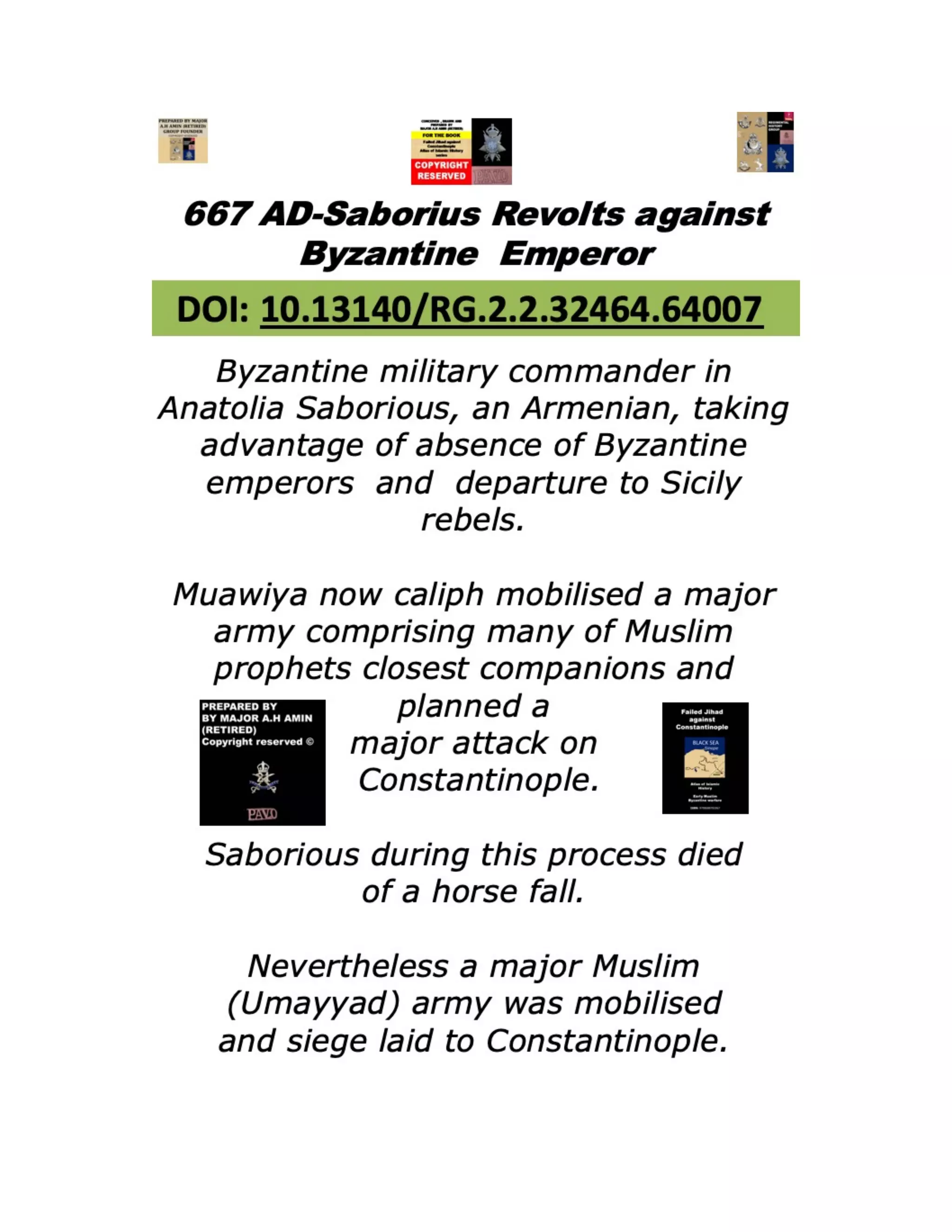 Armenian General Saborius Revolts against Byzantine Emperor leading to ...