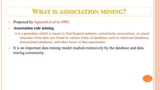 Association rule mining and Apriori algorithm | PPTX