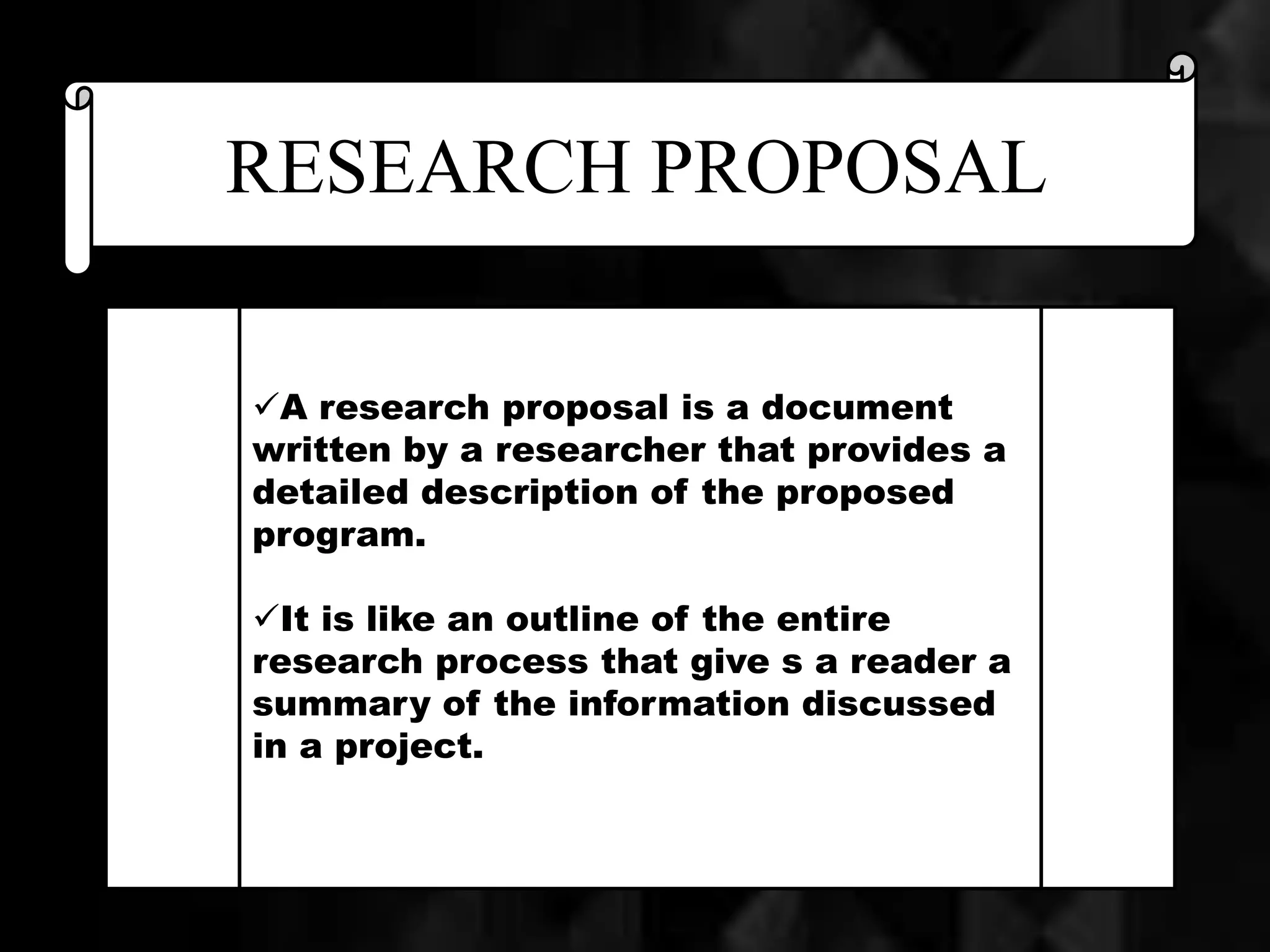 PROBLEM DEFINITION AND RESEARCH PROPOSAL | PPT