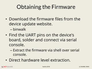 Hack.LU 2018 ARM IoT Firmware Emulation Workshop | PPT